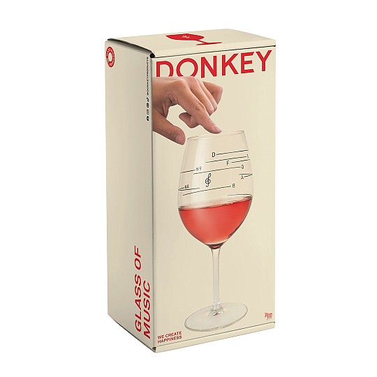 Copa de vino con escala musical