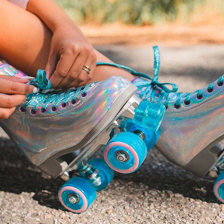 Patines 4 ruedas holográficos y vintage